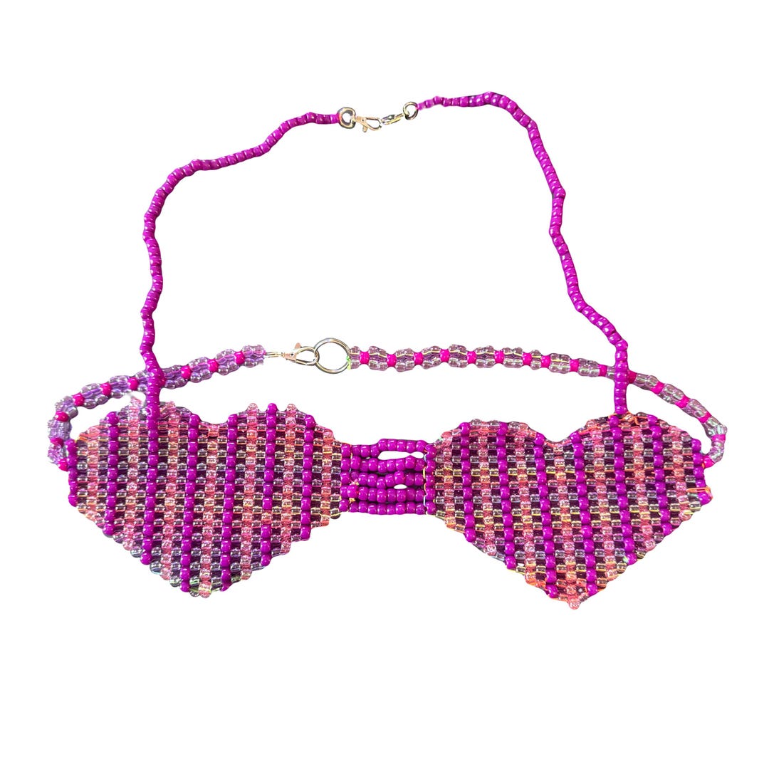 CUSTOM Rave Kandi Heart Bralette - Etsy