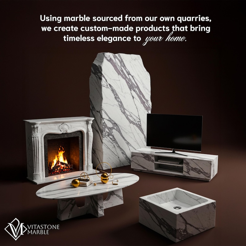 Modern Fluted Marble Fireplace – Black Marble Fireplace Mantel, Luxury ...
