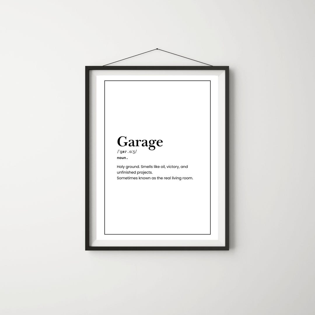 Garage Definition Print: Funny Car Lover Wall Art (digital Download) - Etsy