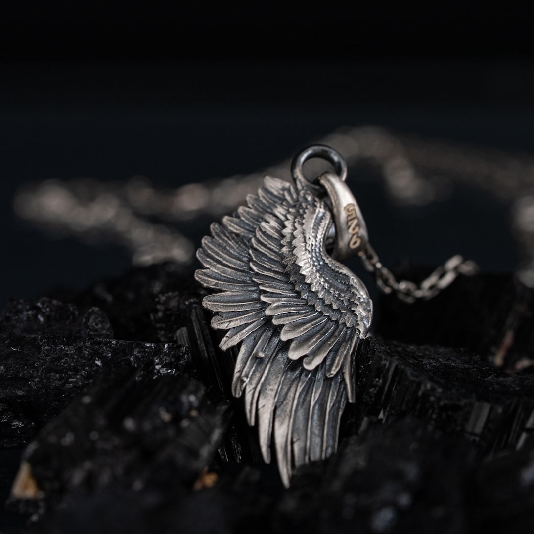 Angel Wing 925 Sterling Silver Pendant Necklace, Guardian Angel Wing ...