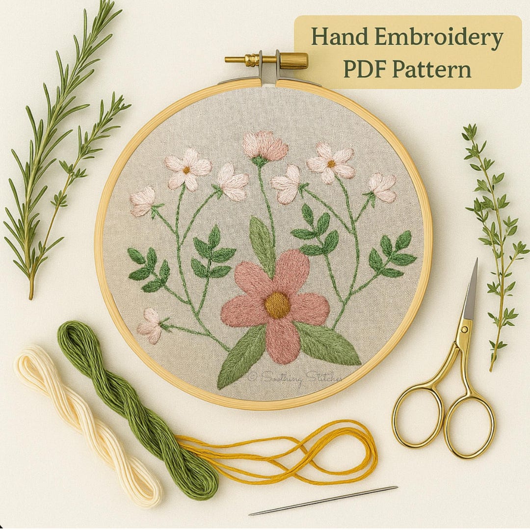 Simple Daisies Hand Embroidery Pattern - Rose & Marshmallow - Etsy