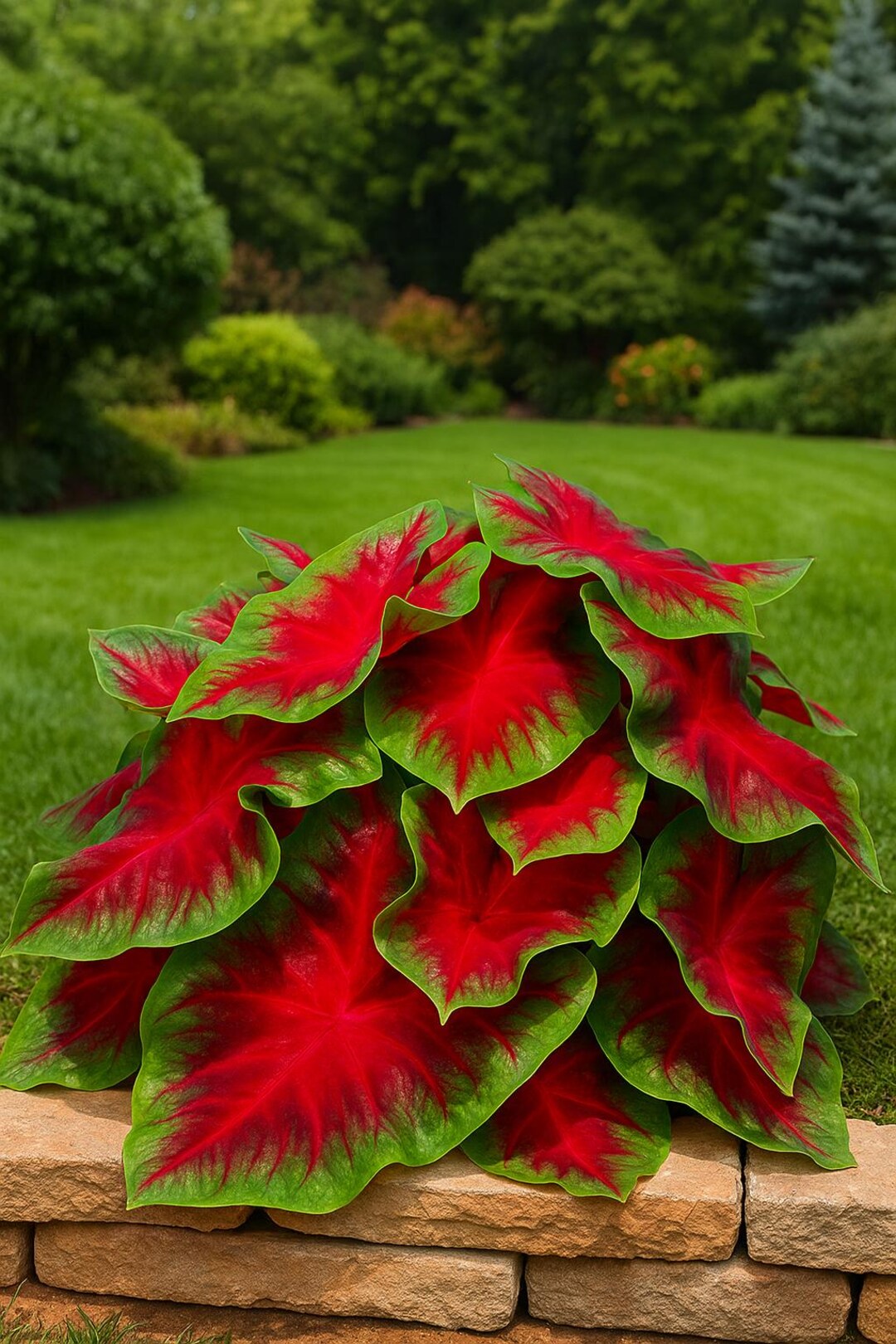 Caladium Red Heart Bulbs – Tropical Foliage, Shade Houseplant - Etsy