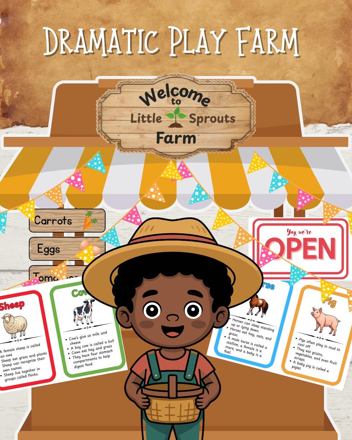 Farm Set Dramatic Play for Pretend Play Printable- Farmers Market ...