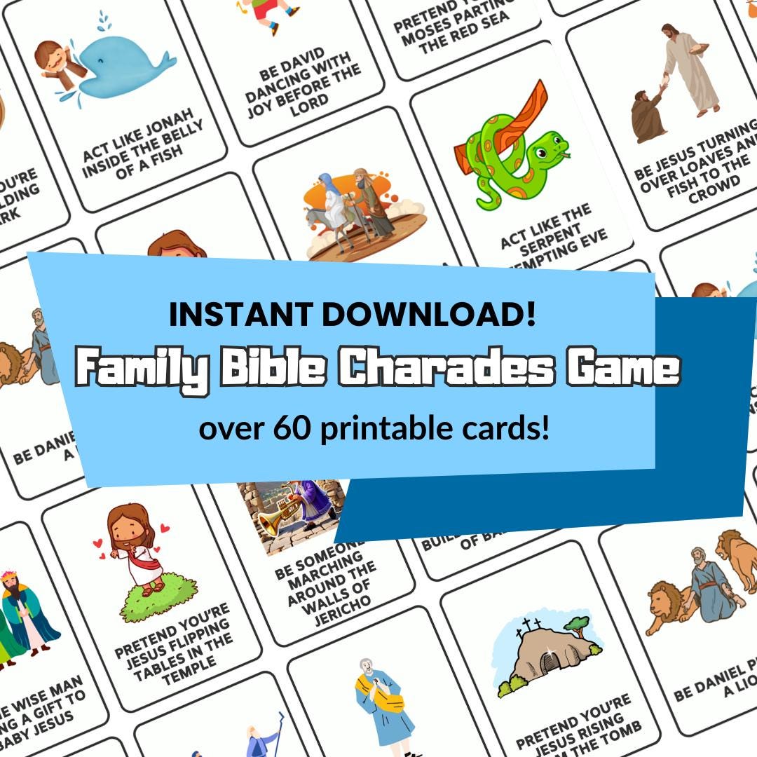 Bible Charades Game: Printable Christian Activity for Kids (PDF ...