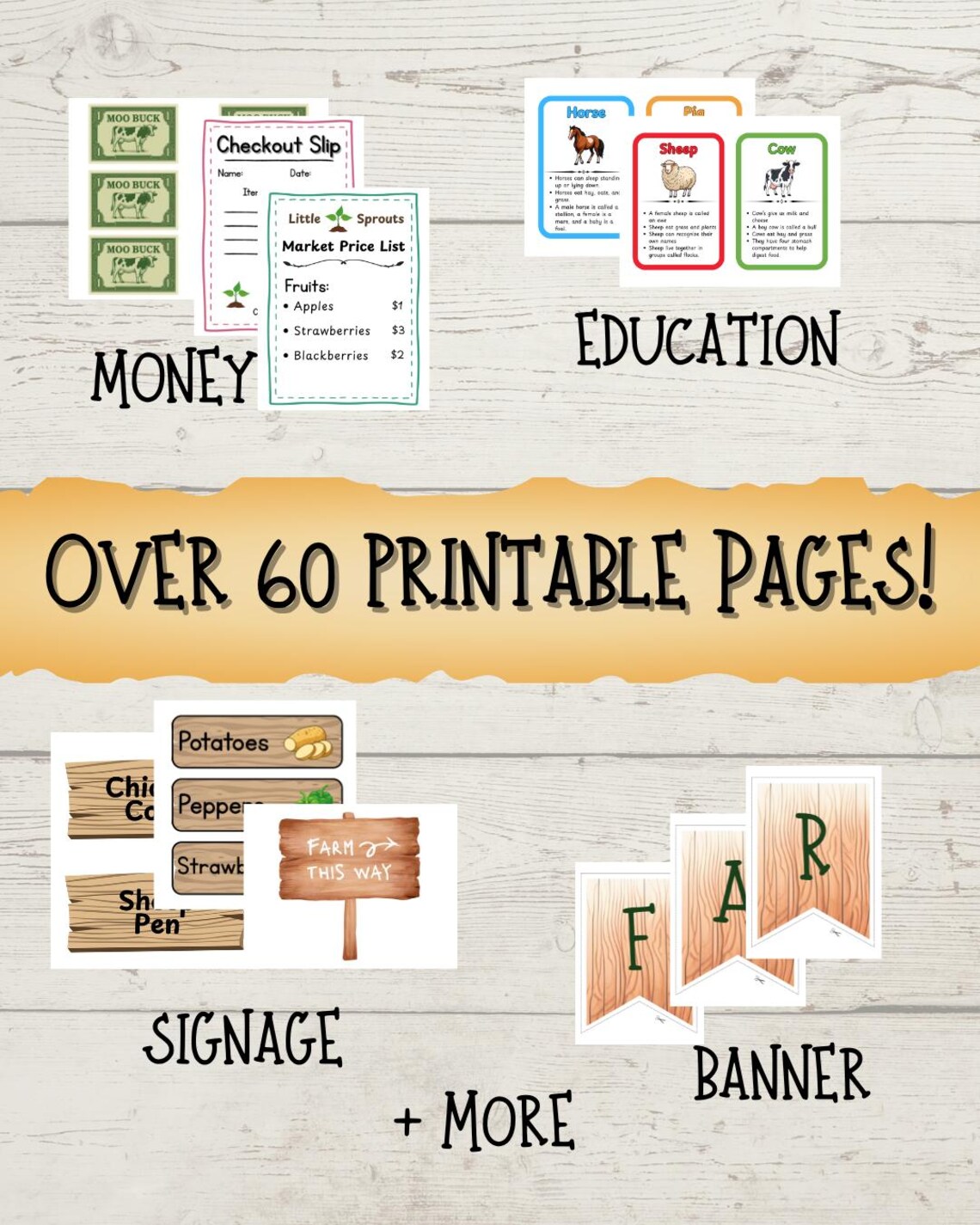 Farm Set Dramatic Play for Pretend Play Printable- Farmers Market ...