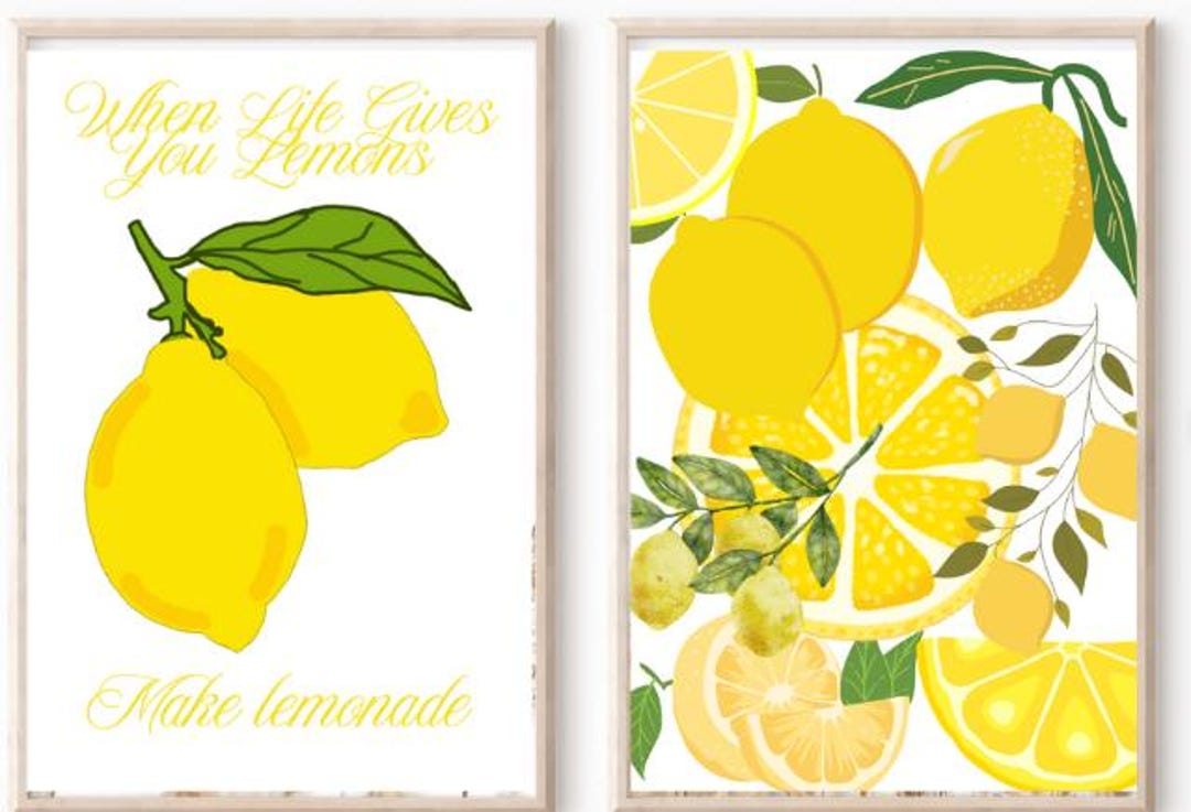 Lemon Posters, Aesthetic Downloadable for Wallprints, Frames. Summer ...