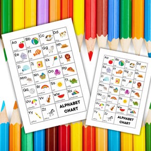 Colorful Alphabet Chart for Kids – Digital Download | Preschool ABC ...