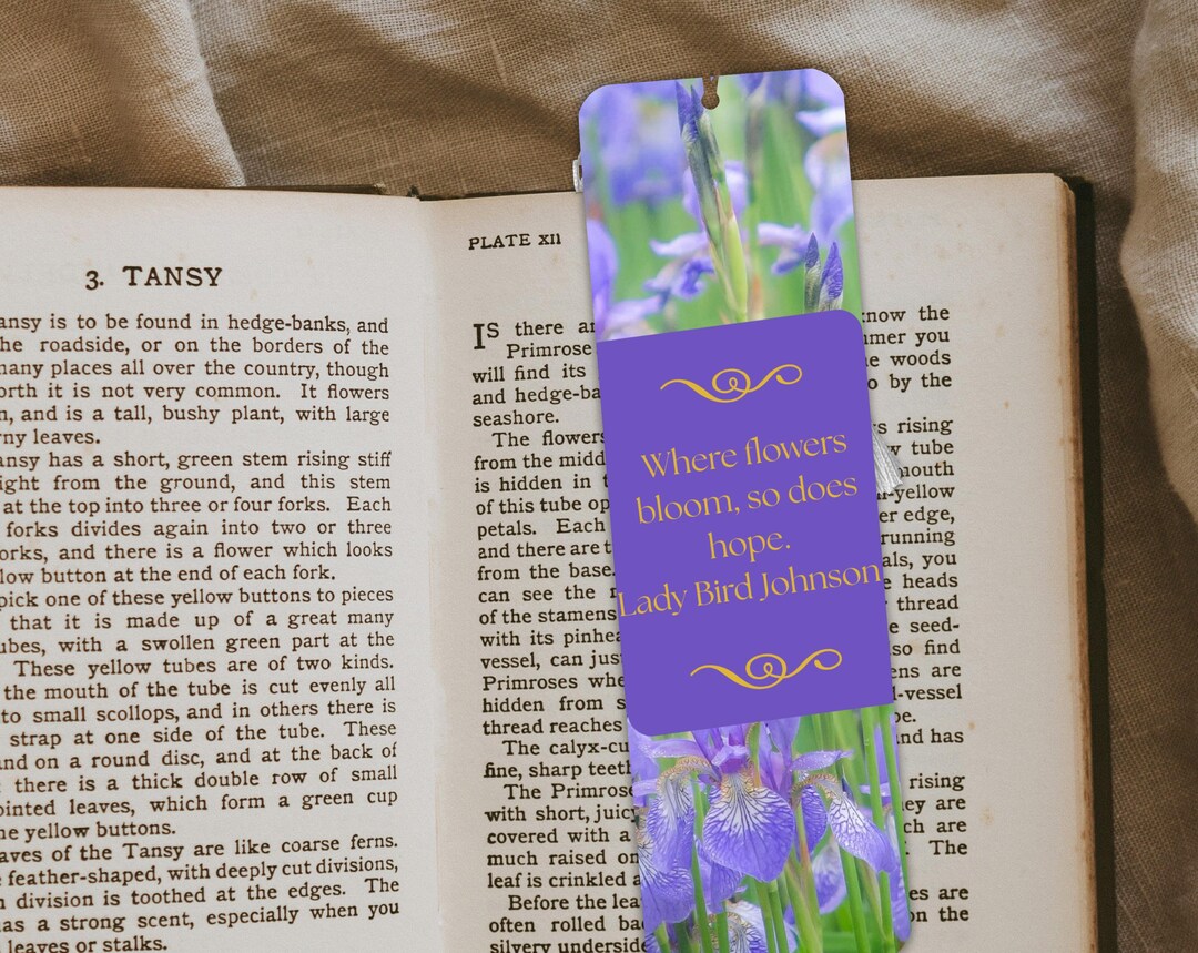 Lavender Iris Editable Bookmark: 2x7 Printable Party Favor Design - Etsy