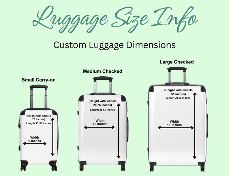 Custom Script Name Cursive Print Luggage Carry-on Personalized Suitcase ...