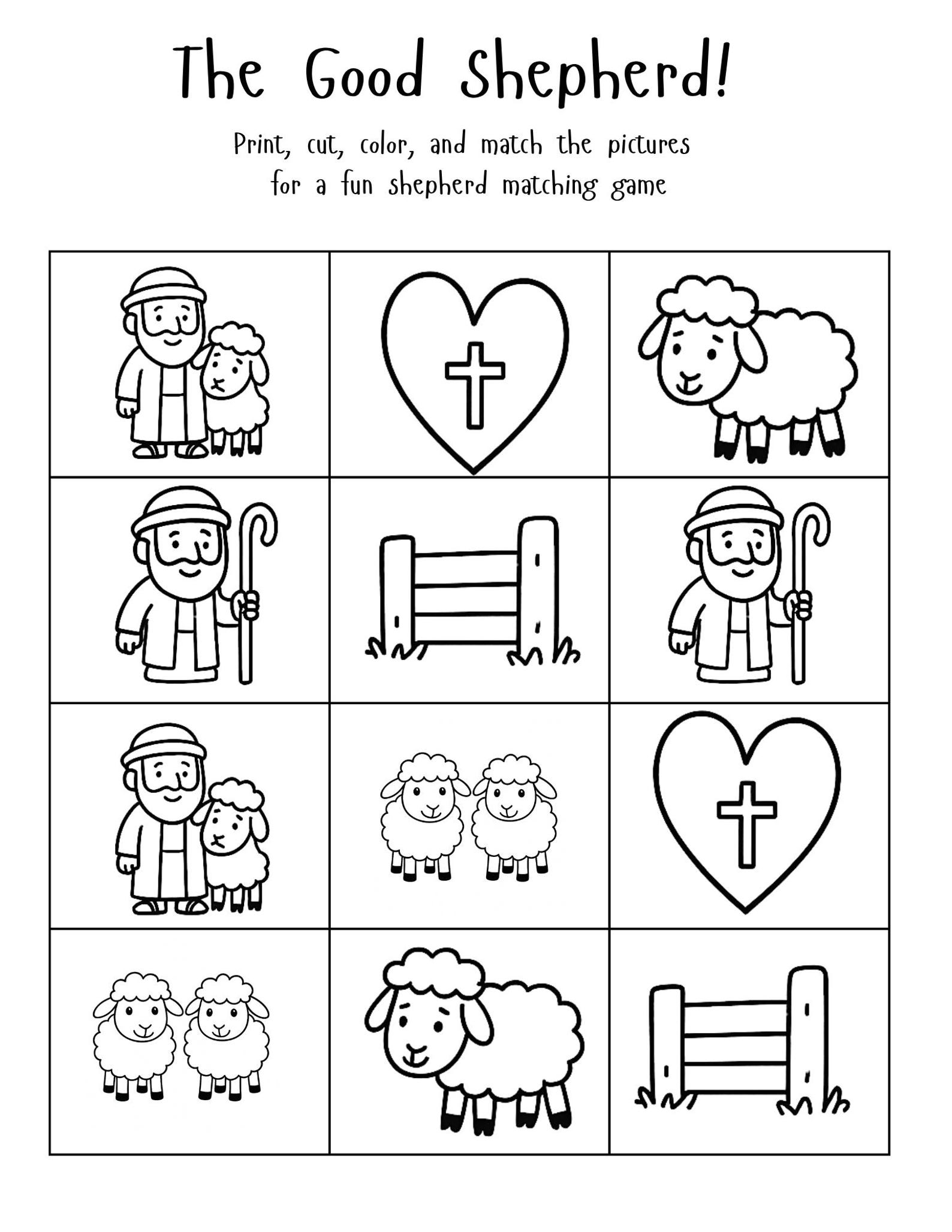 The Good Shepherd Bible Story Activity Pack: Christian Kids Worksheets ...