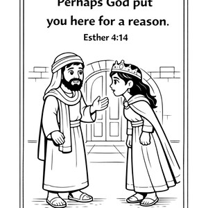 Queen Esther Bible Coloring Pages for Kids - Etsy