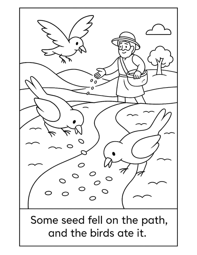 Parable of the Sower Coloring Pages: Bible Story Activity Book (digital ...