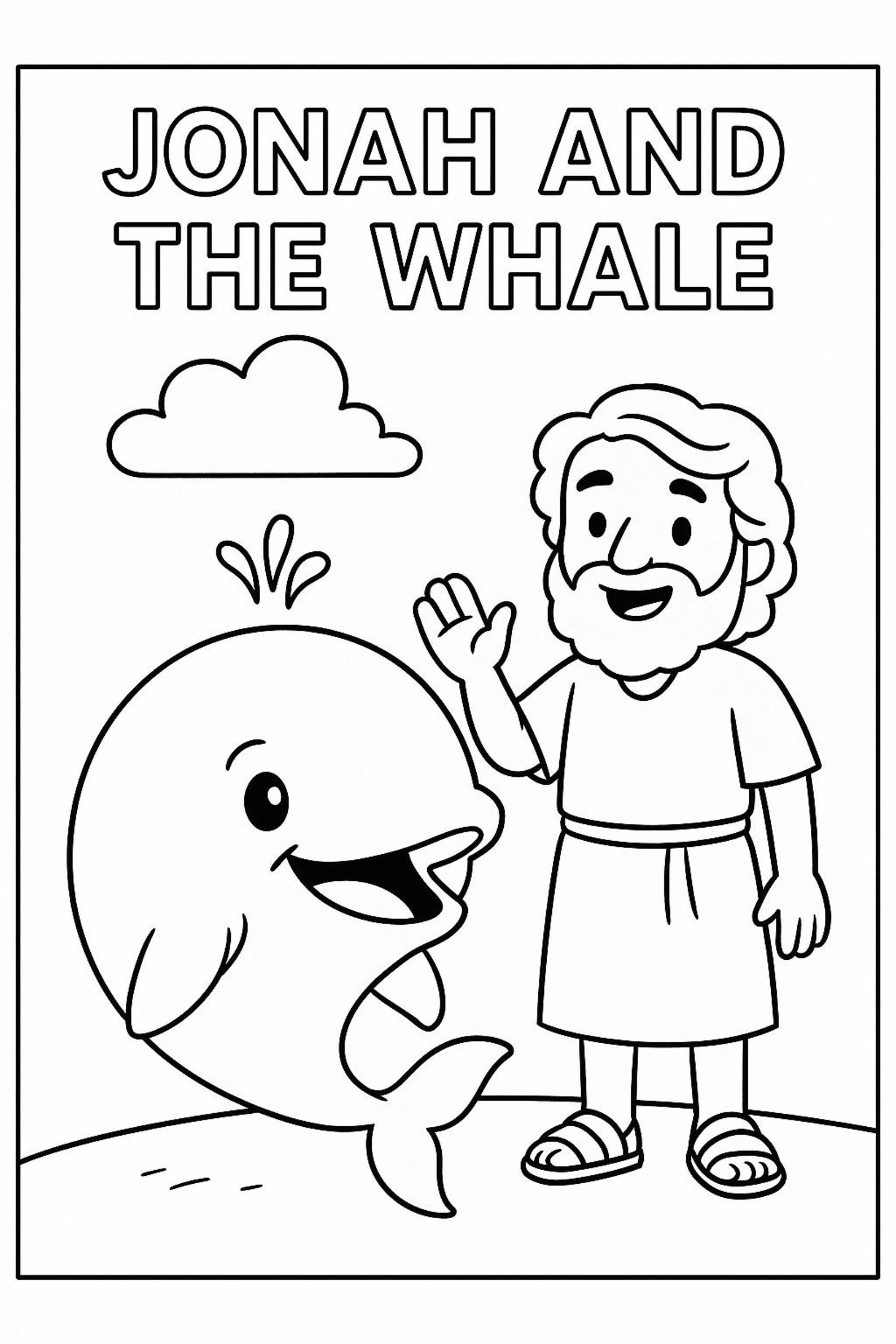 Jonah and the Whale Coloring Pages: Bible Story Craft (PDF Downloadable ...