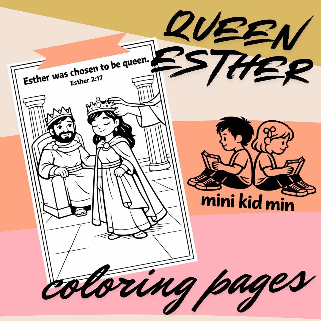 Queen Esther Bible Coloring Pages for Kids - Etsy