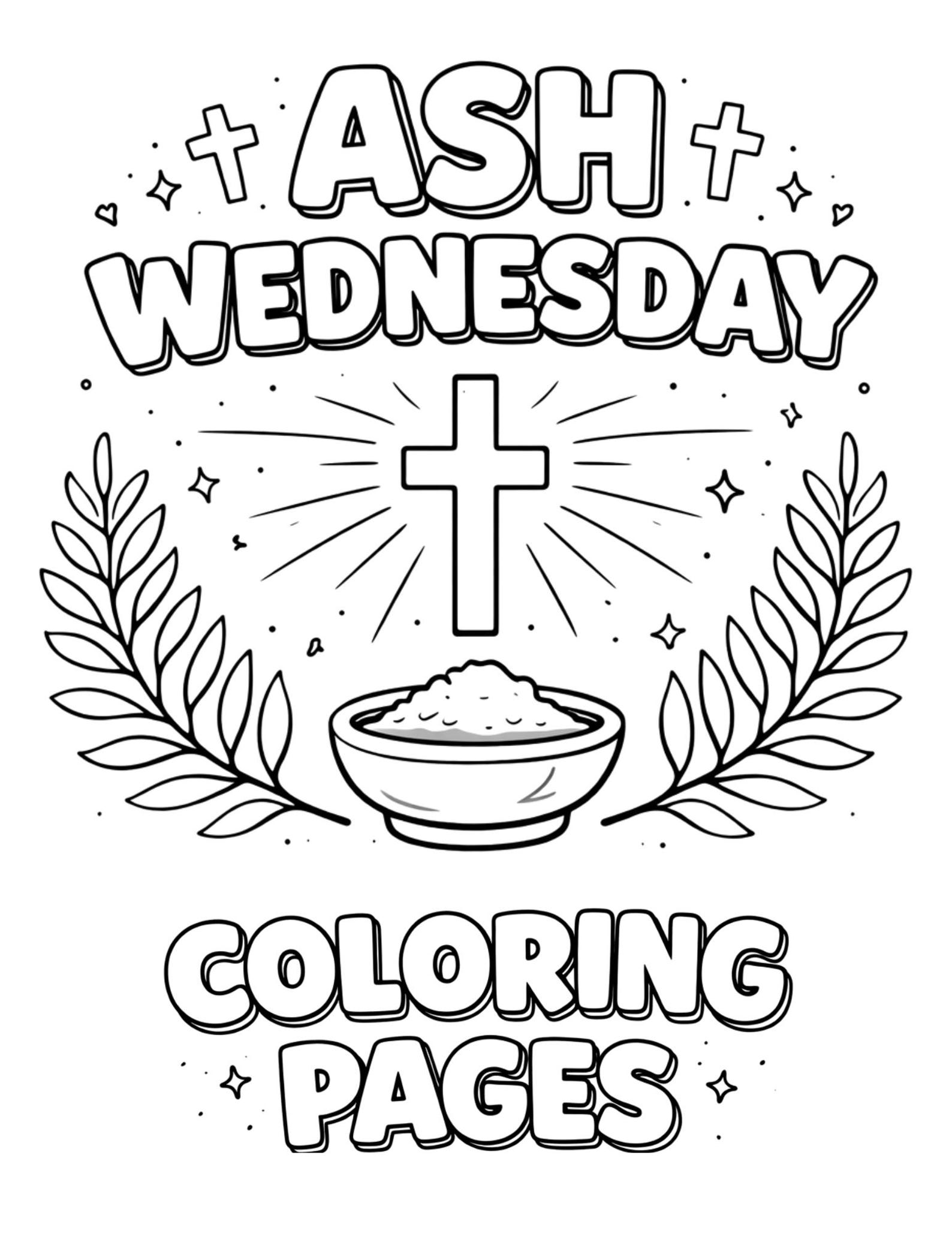 Ash Wednesday Coloring Pages for Kids | Lent Christian Printable (PDF ...