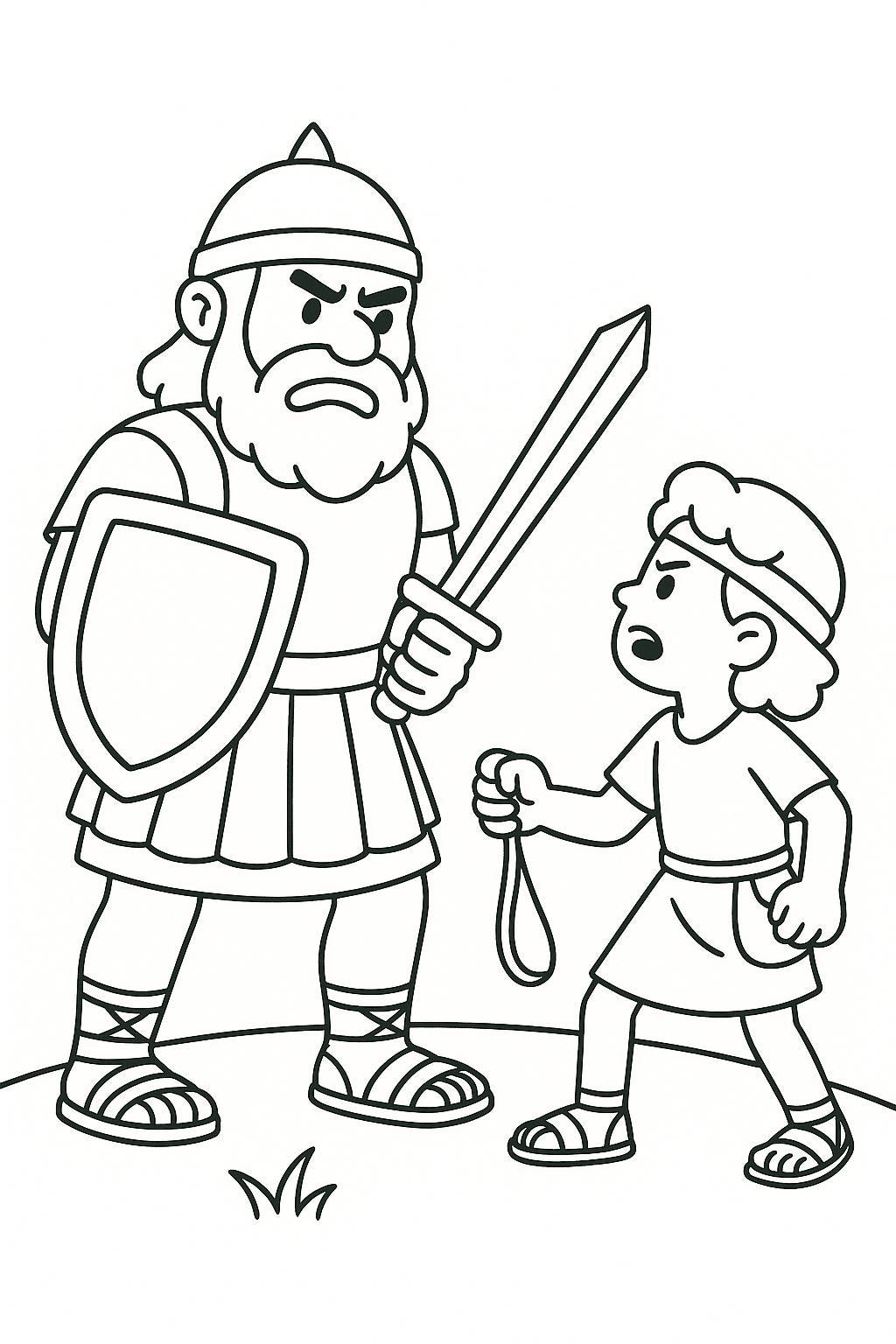 David and Goliath Coloring Pages: Kids Bible Story Activity (PDF ...