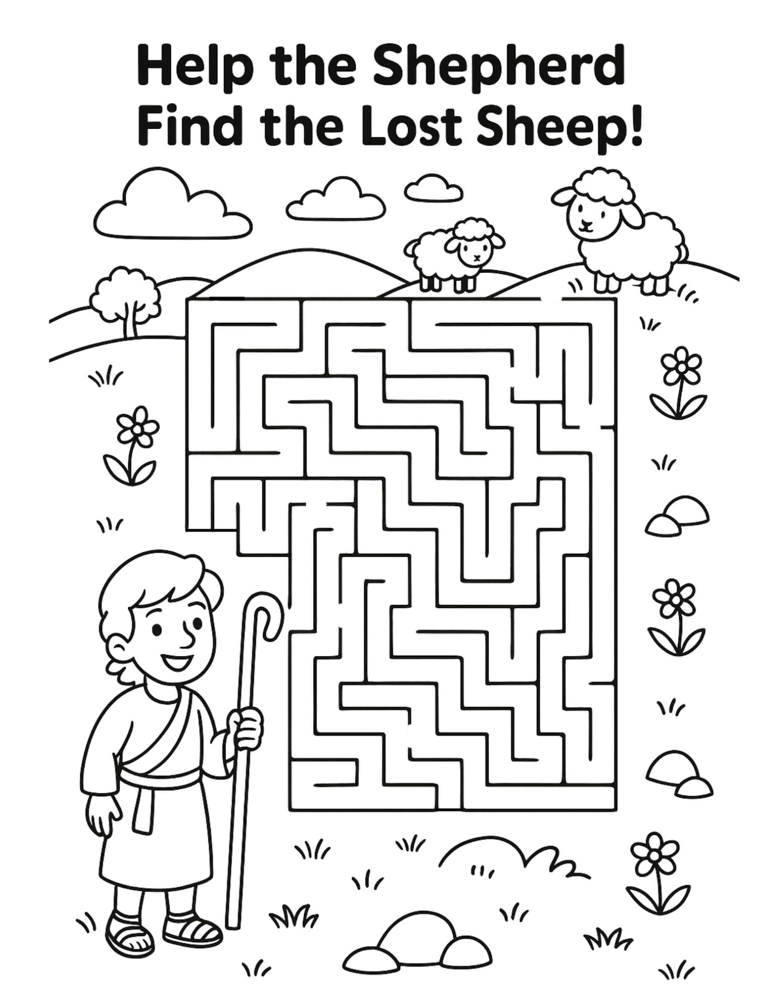 The Good Shepherd Bible Story Activity Pack: Christian Kids Worksheets ...
