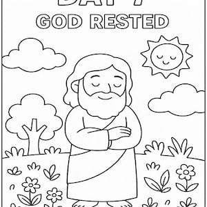 Seven Days of Creation Coloring Pages (bible Printable for Kids) - Etsy