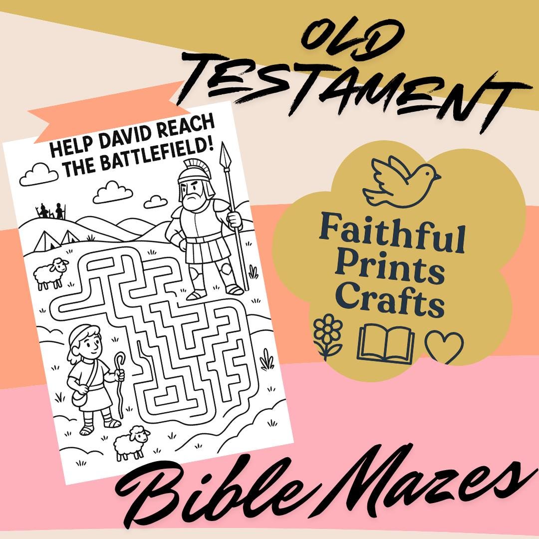 Old Testament Bible Mazes | Sunday School Activity Pack (PDF) - Etsy