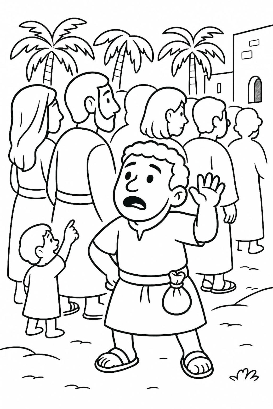 Jesus and Zacchaeus Coloring Pages: Bible Story Pintables for Kids (PDF ...