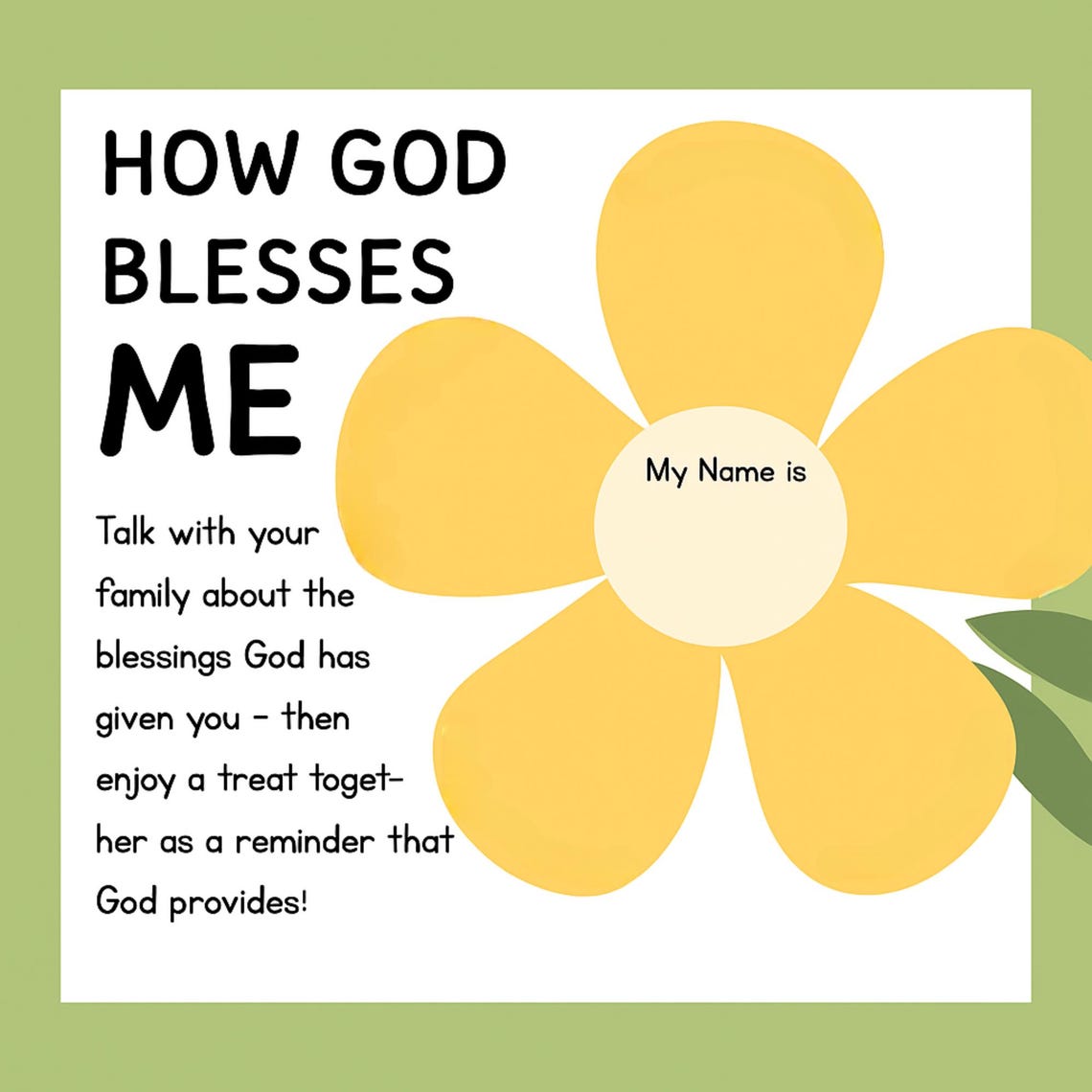 God Blesses Me Printable Activity: Christian Kids Bible Lesson (PDF ...