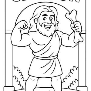 Samson Bible Story Coloring Pages: Printable Kids' Activity (PDF ...
