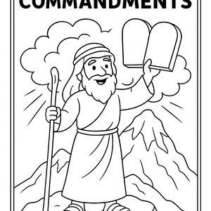 Ten Commandments Coloring Pages: Sunday School Bible Story (PDF ...