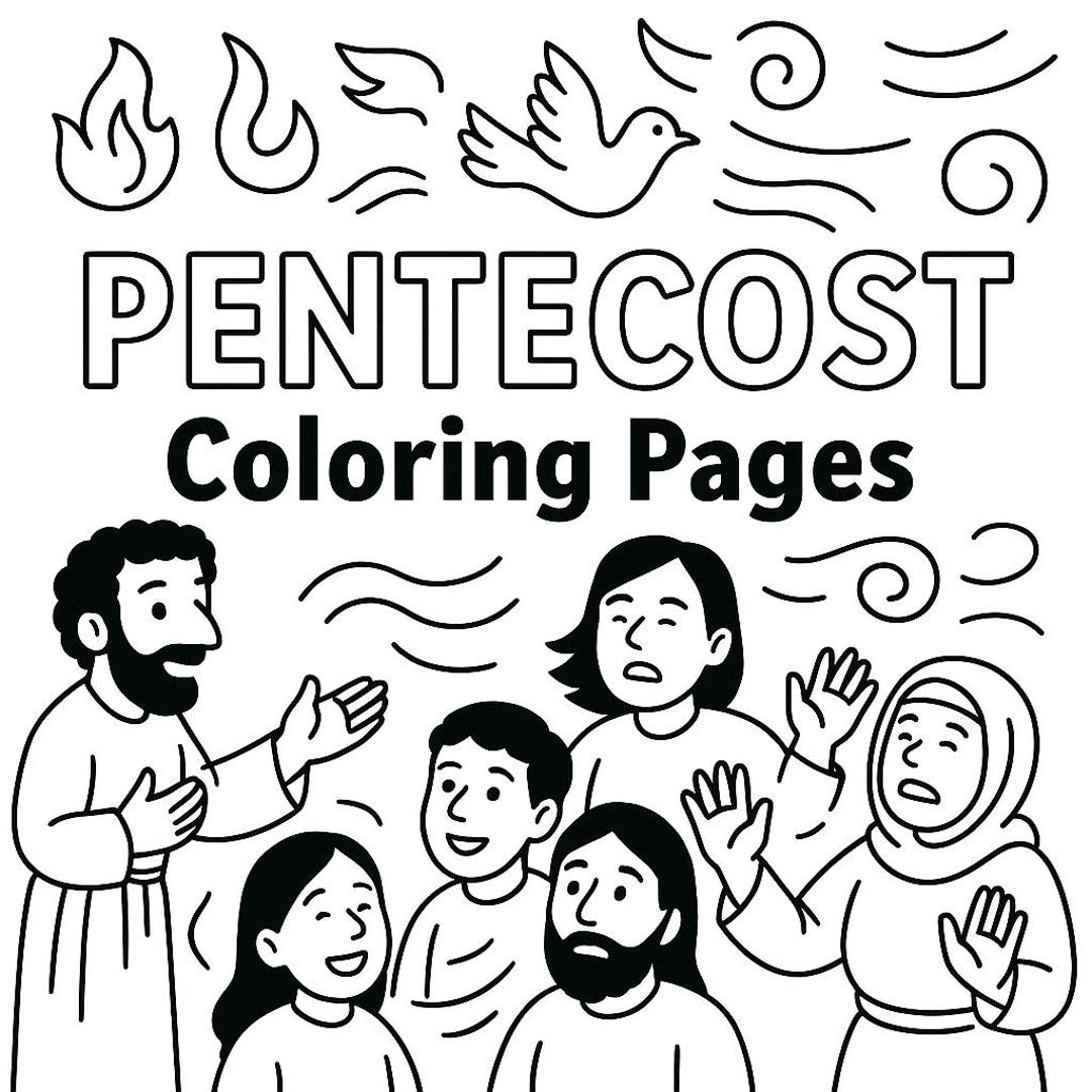 Pentecost Coloring Pages Printable | Holy Spirit Tongues of Fire Bible ...