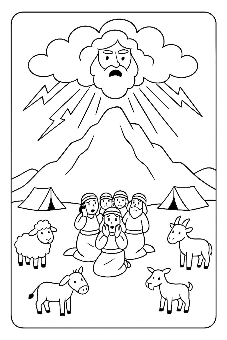 10 Commandments Coloring Pages Printable | Bible Story Coloring Book ...