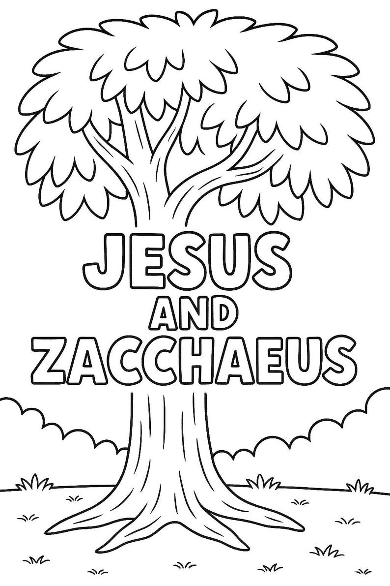 Jesus and Zacchaeus Coloring Pages: Bible Story Pintables for Kids (PDF ...