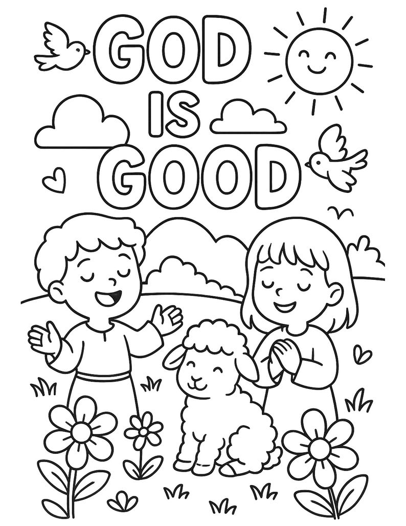 God is Good Coloring Page for Kids: Christian Kids Sunday School ...