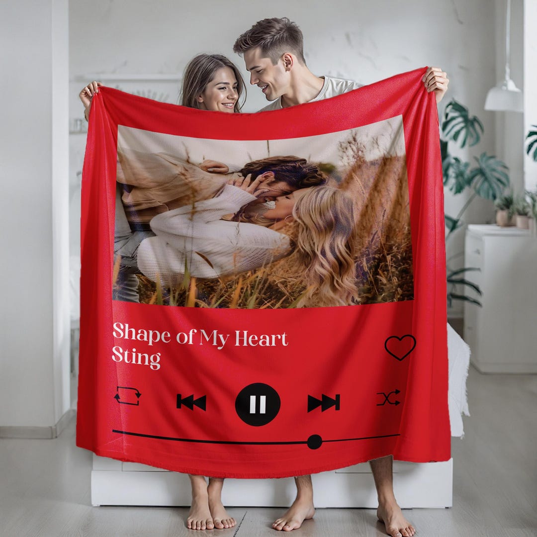 Personalized Photo & Song Blanket: Custom Sherpa Minky Gift, Holiday ...
