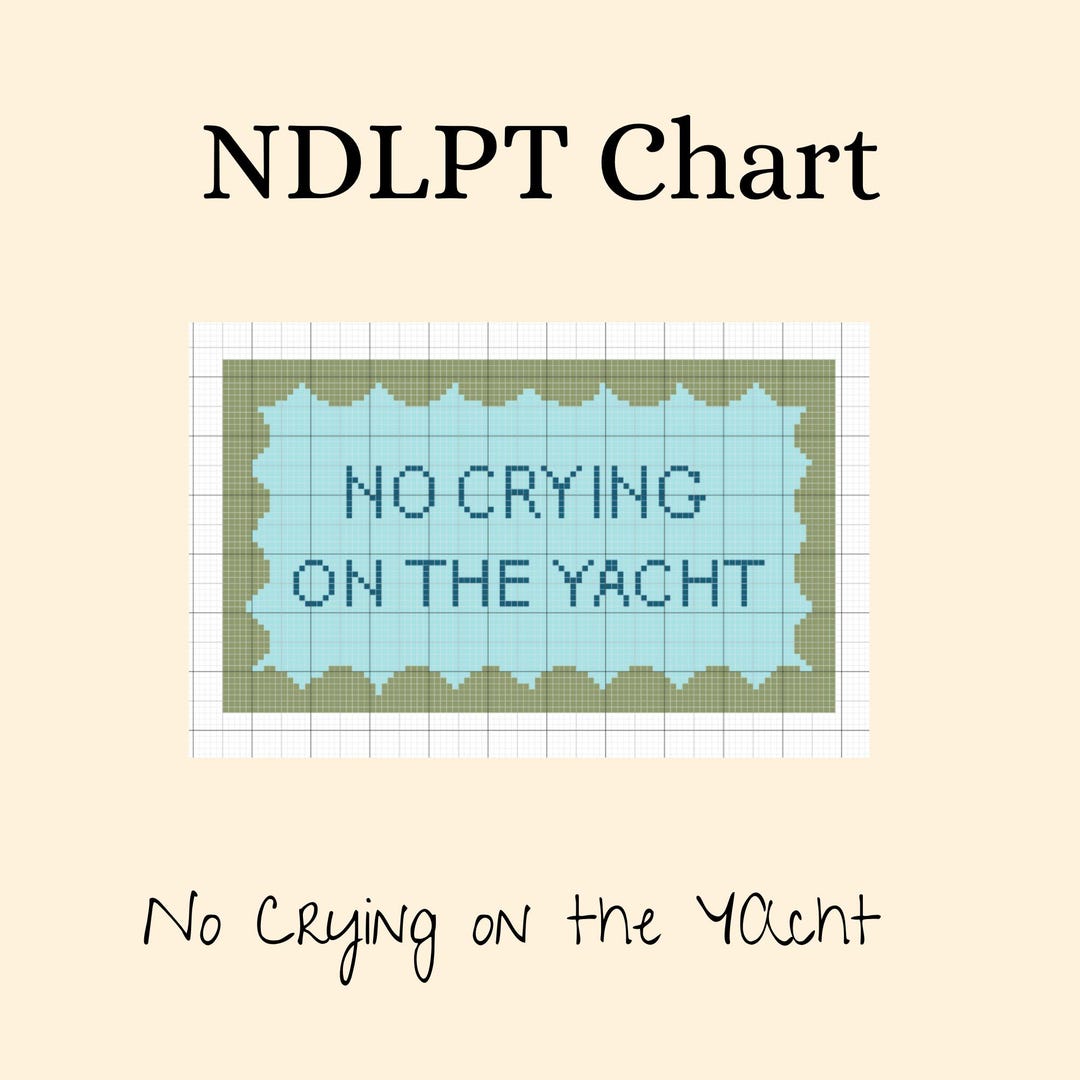 No Crying on the Yacht Needlepoint Chart: Funny Sassy Design (PDF ...