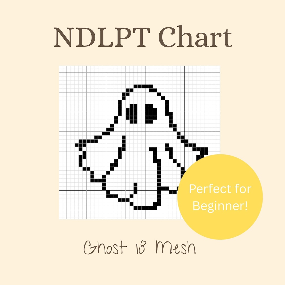Digital Mini Needlepoint 18 Mesh Chart for Beginner, Ghost NDLPT Gift ...