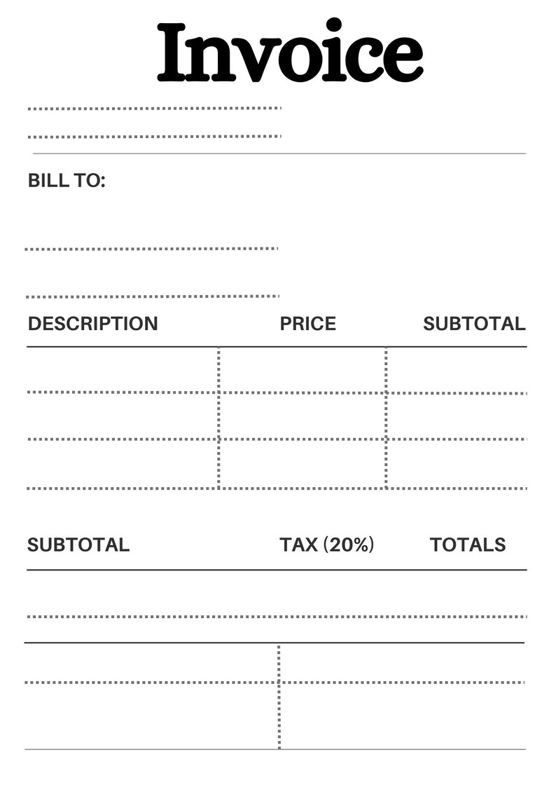 Minimalist Business Invoice Template | Printable Editable PDF - Etsy