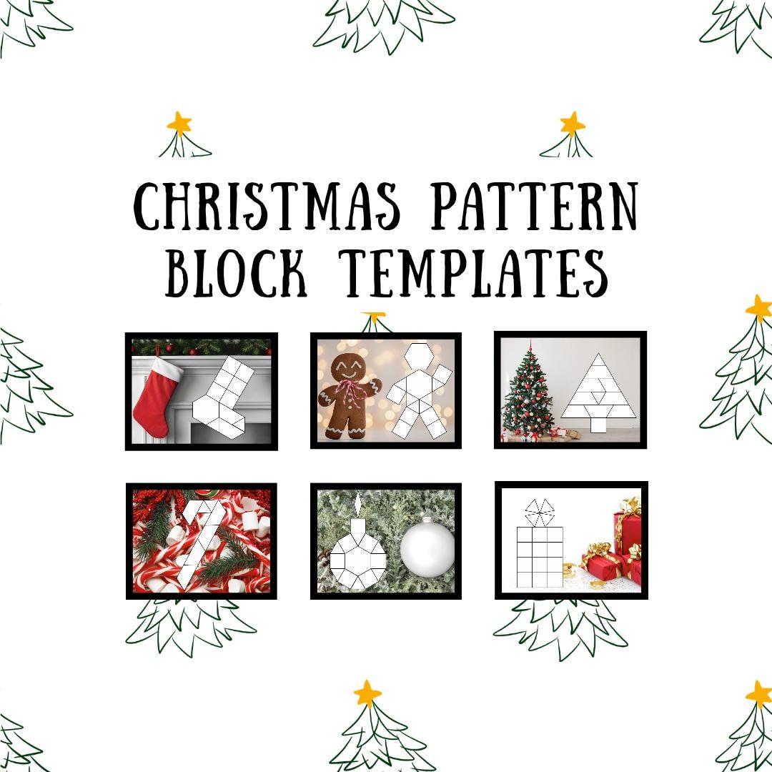 Christmas Pattern Block Templates - Etsy