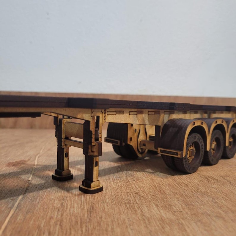 Digital SVG File – Laser Cut 3D Puzzle – Container Trailer Model (2 ...