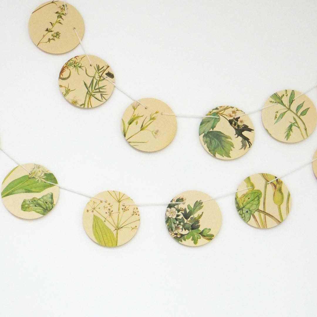 Wedding Decorations Green Leaved Garland Paper Bunting - Etsy