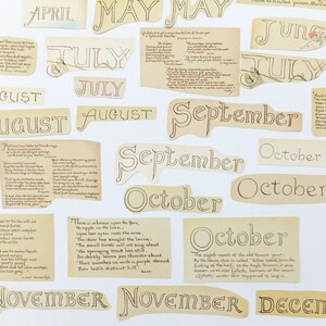 Planner Kit Months Paper Ephemera Pack Words Scrap Pack - Etsy