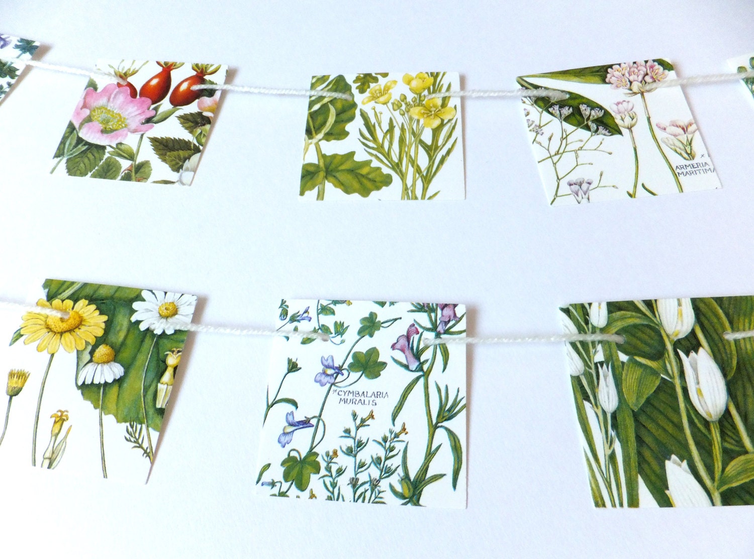 Mini Botanical Bunting Small Garland Flower Bunting Wedding | Etsy