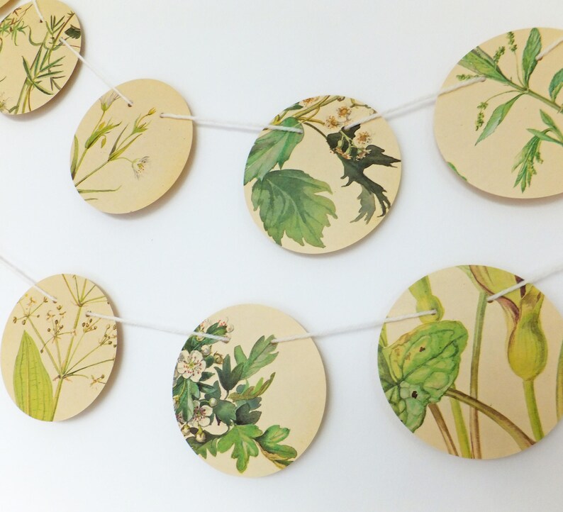 Wedding Decorations Green Leaved Garland Paper Bunting - Etsy