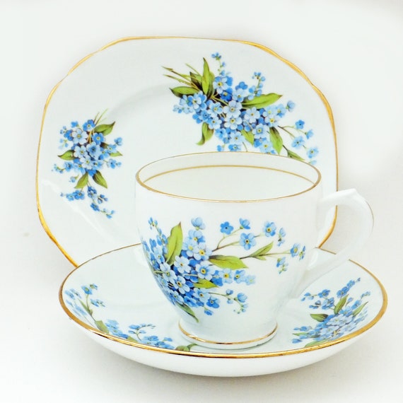 Forget Me Not Gift Vintage China Trio Tea for One China Tea | Etsy UK