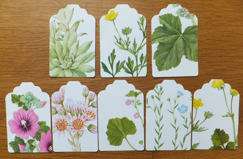 Set of Tags Floral Gift Tags Flower Hang Tags Scrapbook - Etsy