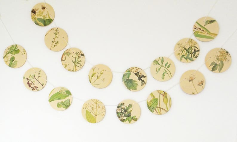 Wedding Decorations Green Leaved Garland Paper Bunting - Etsy