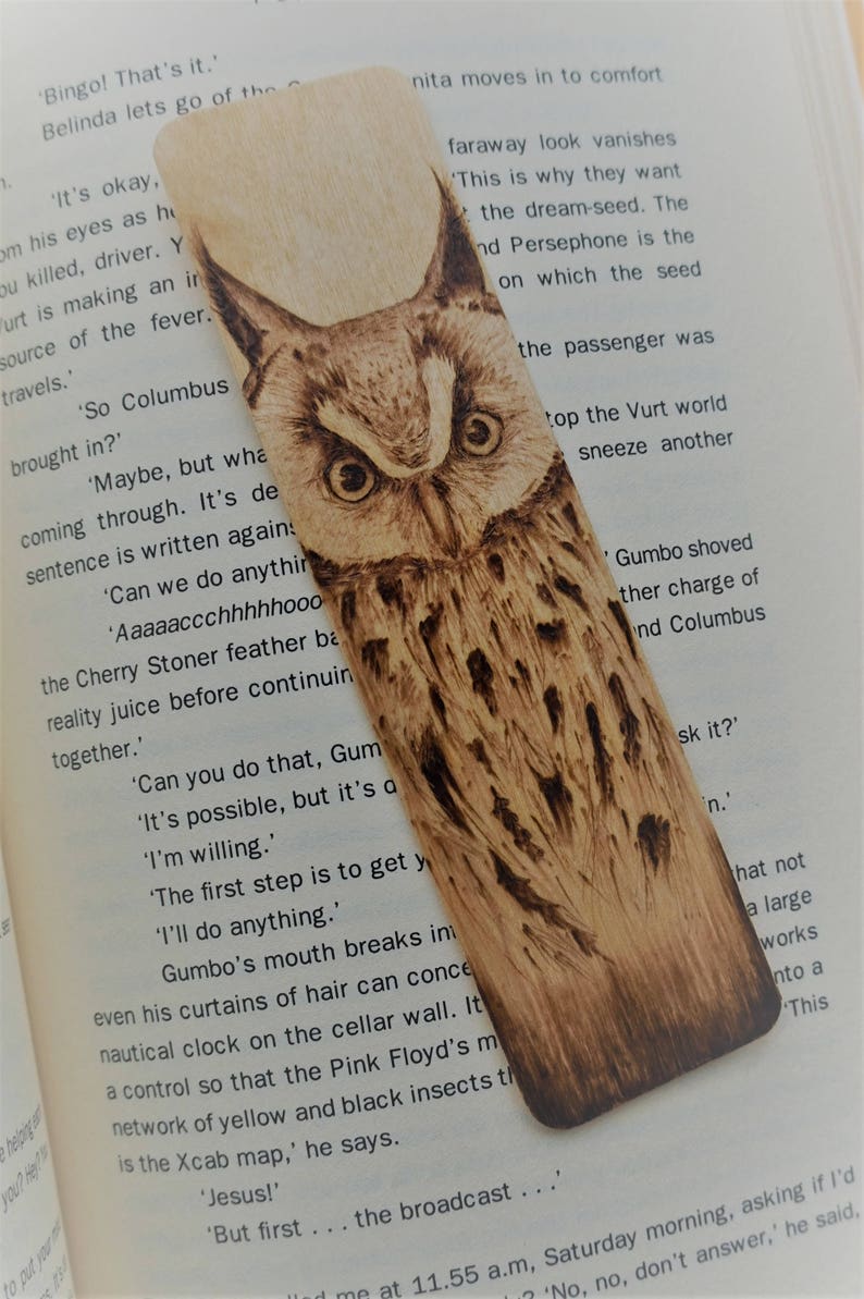 Owl Bookmark Flexible Paper Thin Handmade Pyrography Bookmark - Etsy