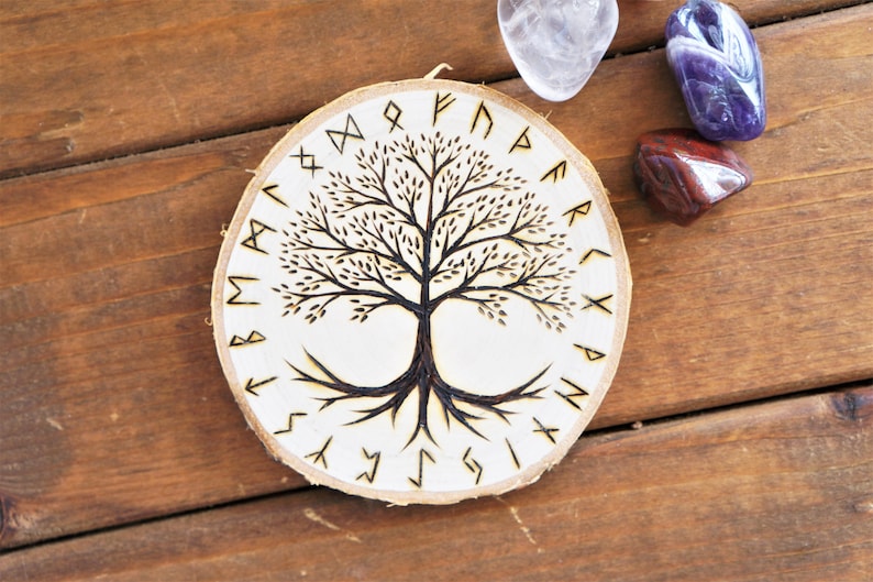 Yggdrasil Tree of Life Pyrography Odin Norse Sacred Tree Art - Etsy