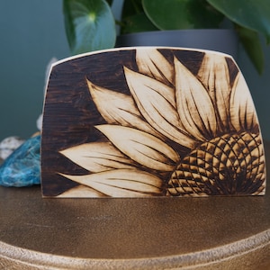Sunflower Cottagecore Home Decor, Pyrography Freestanding Plaque for ...