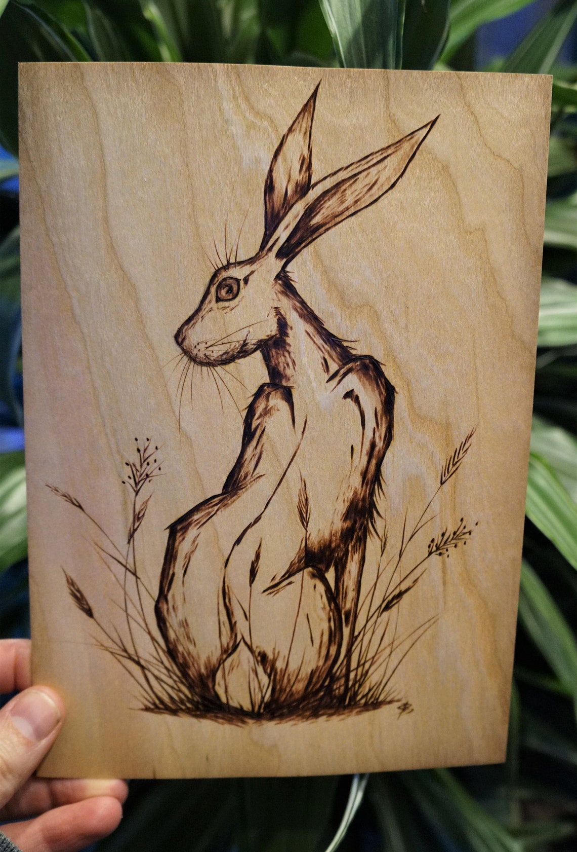 Hare Spirit Guide Pyrography Art, Original Made to Order - Etsy