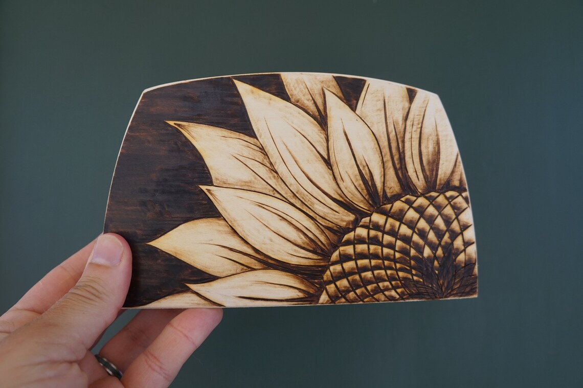 Sunflower Cottagecore Home Decor Pyrography Freestanding - Etsy