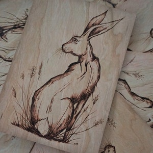 Hare Spirit Guide Pyrography Art, Original Made to Order - Etsy UK